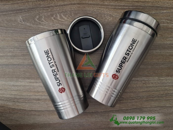 LGN 06- Ly Giữ Nhiệt Inox 500ml Khắc Logo SUPER STONE làm quà tặng Ý ...