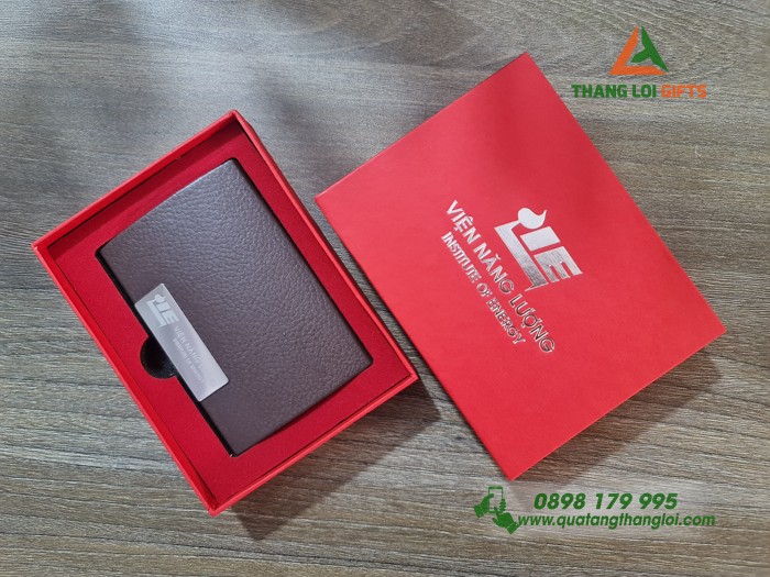 Hộp Namecard Da Phối Kim Loại+ Hộp Âm Dương in khắc logo VIỆN NĂNG ...