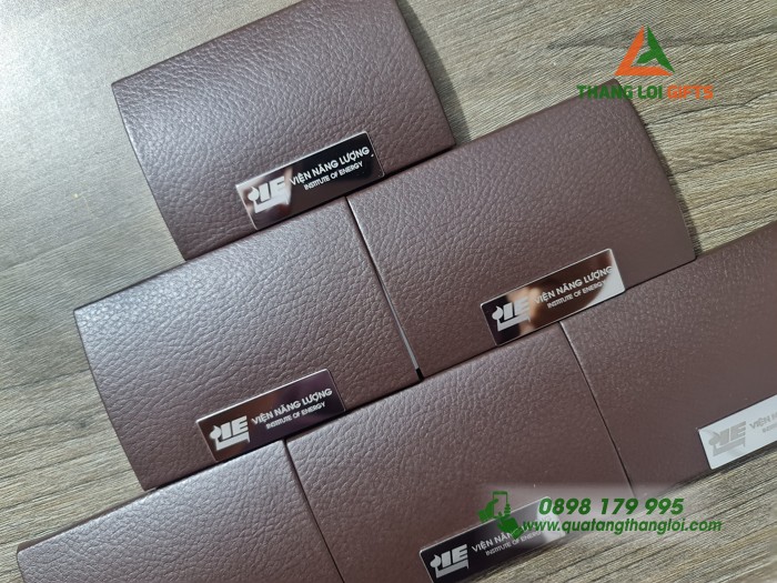 Hộp Namecard Da Phối Kim Loại+ Hộp Âm Dương in khắc logo VIỆN NĂNG ...