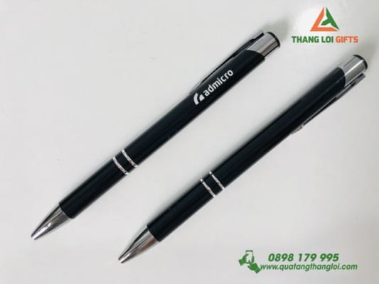 Quà Tặng Bút Bi Kim Loại Màu Đen - Khắc Logo Doanh Nghiệp ADMICRO