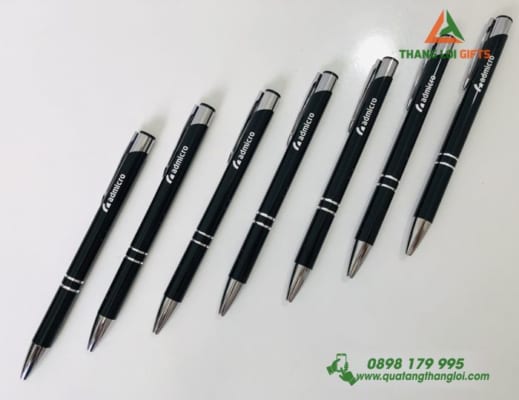 Quà Tặng Bút Bi Kim Loại Màu Đen - Khắc Logo Doanh Nghiệp ADMICRO